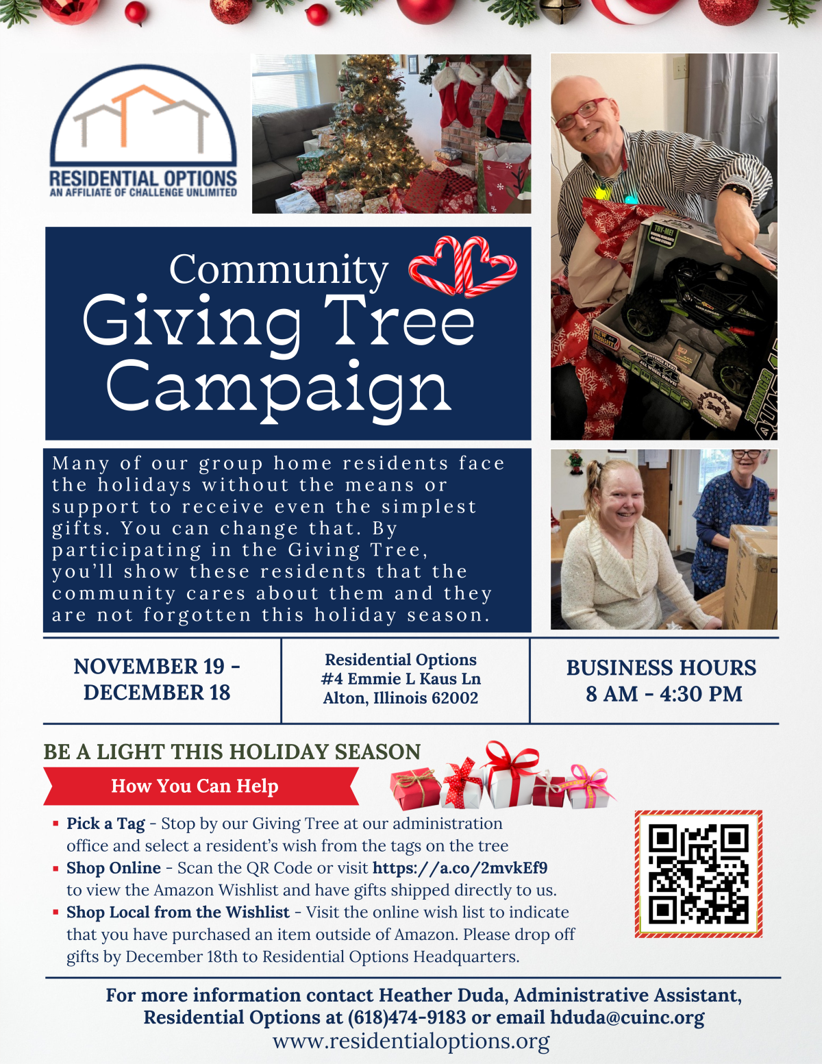 Residential Options - Community Giving Tree Campaign Nov. 19 - Dec. 18 ...